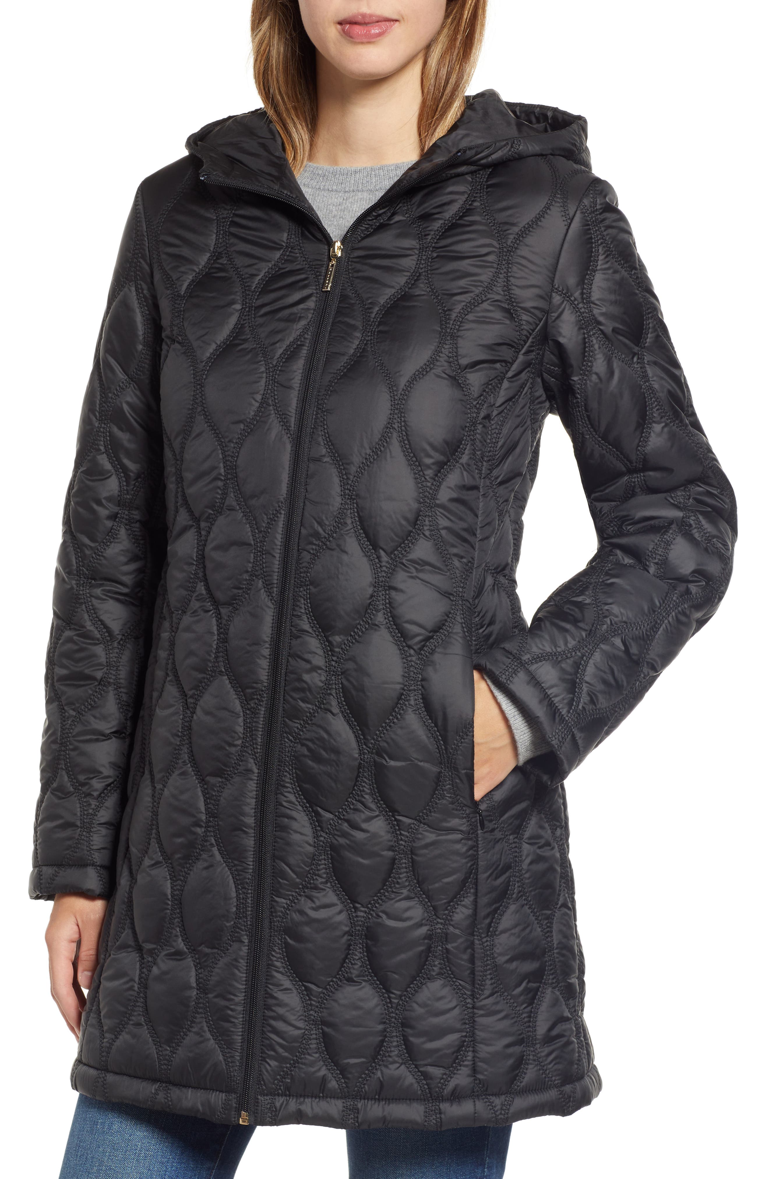 Gallery Quilted Water Resistant Coat | Nordstrom