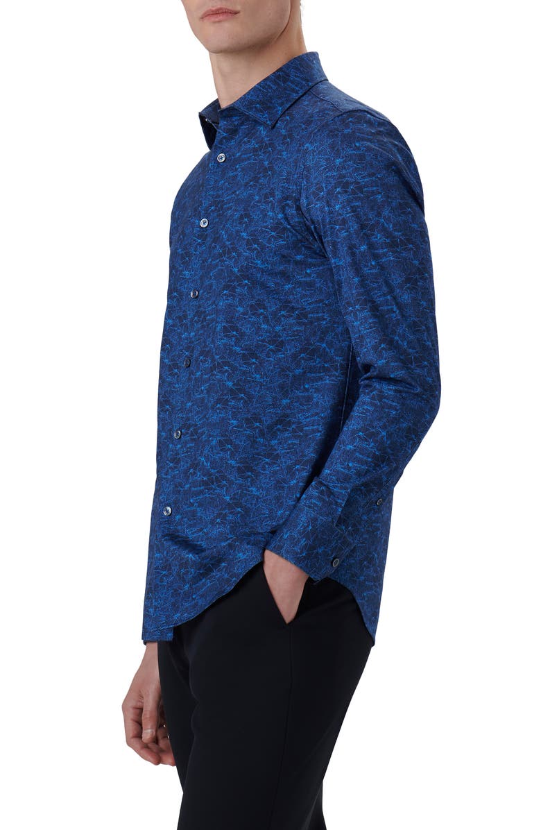 Bugatchi James OoohCotton® Marble Print Button-Up Shirt | Nordstromrack
