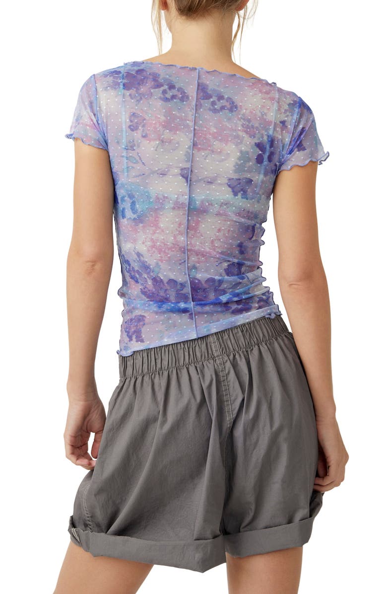 Free People Print On the Dot Floral Mesh Top | Nordstromrack
