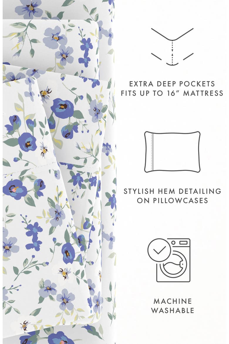 Premium Ultra Soft Blossoms Pattern 4-Piece Bed Sheets Set | Nordstromrack