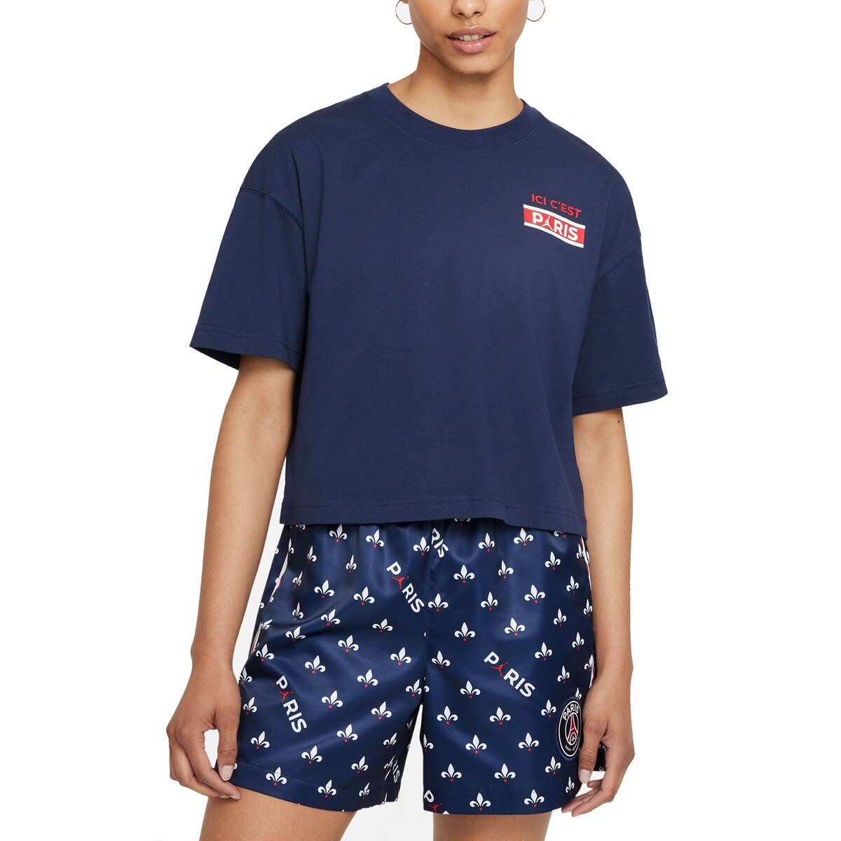 Jordan Brand Women's Jordan Brand Blue Paris Saint-Germain Logo Cropped ...