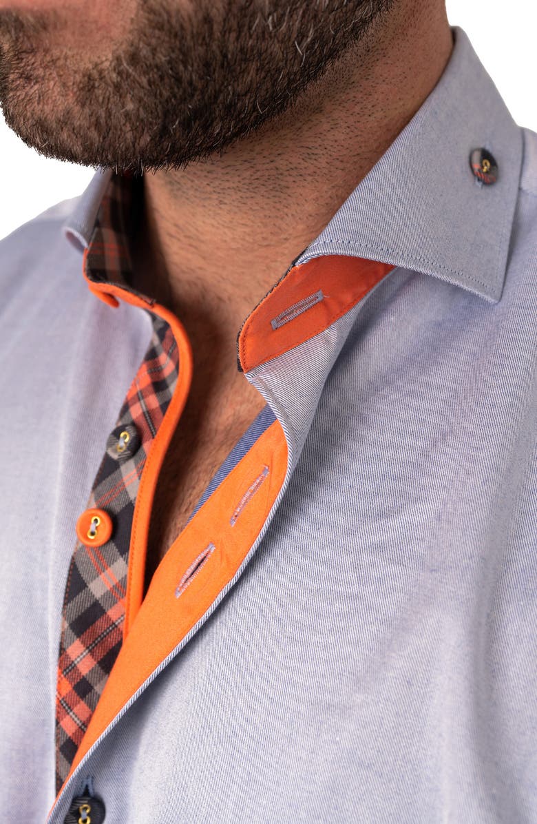 Maceoo Einstein Blueberry Blue Contemporary Fit Button-Up Shirt ...