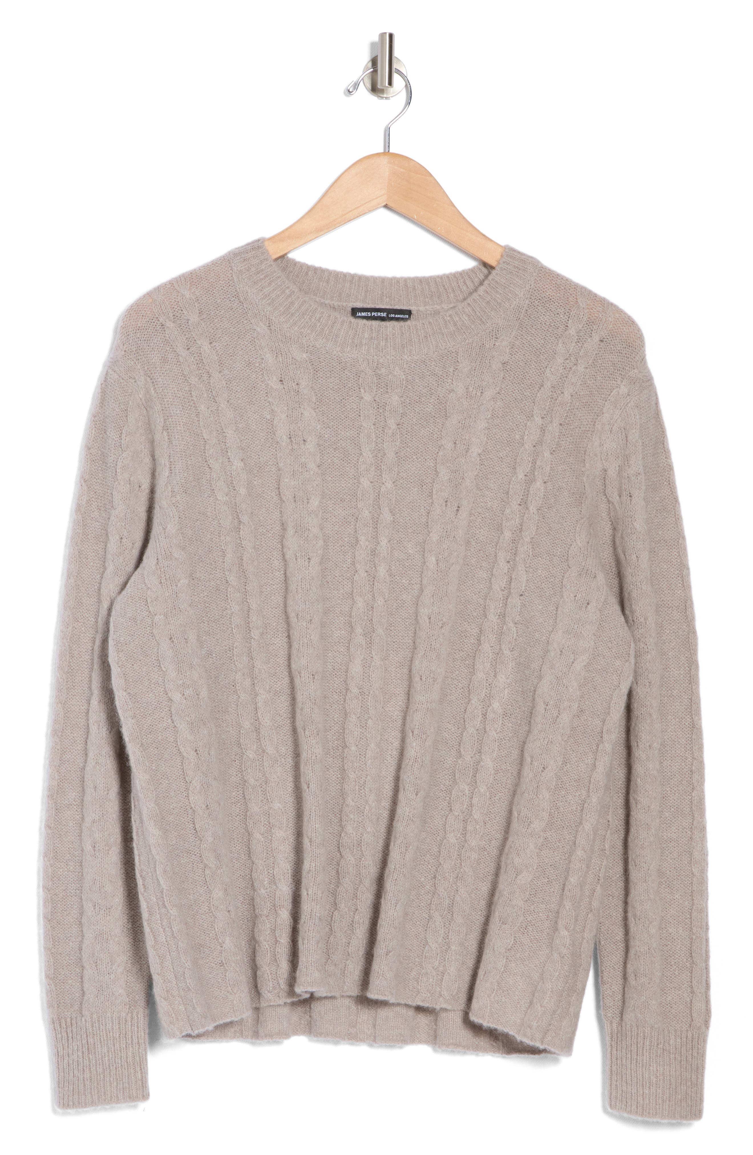 James Perse Cable Stitch Crewneck Cashmere Sweater | Nordstromrack
