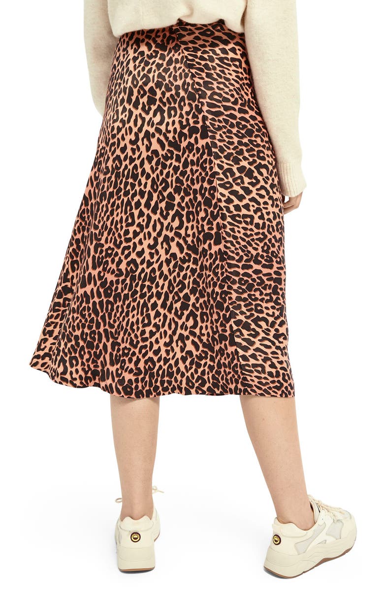 Scotch & Soda Leopard Print Satin Bias Skirt | Nordstromrack