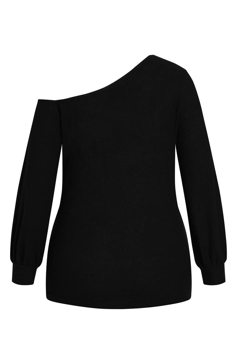 City Chic Shoulder Lust One-Shoulder Long Sleeve Top | Nordstromrack