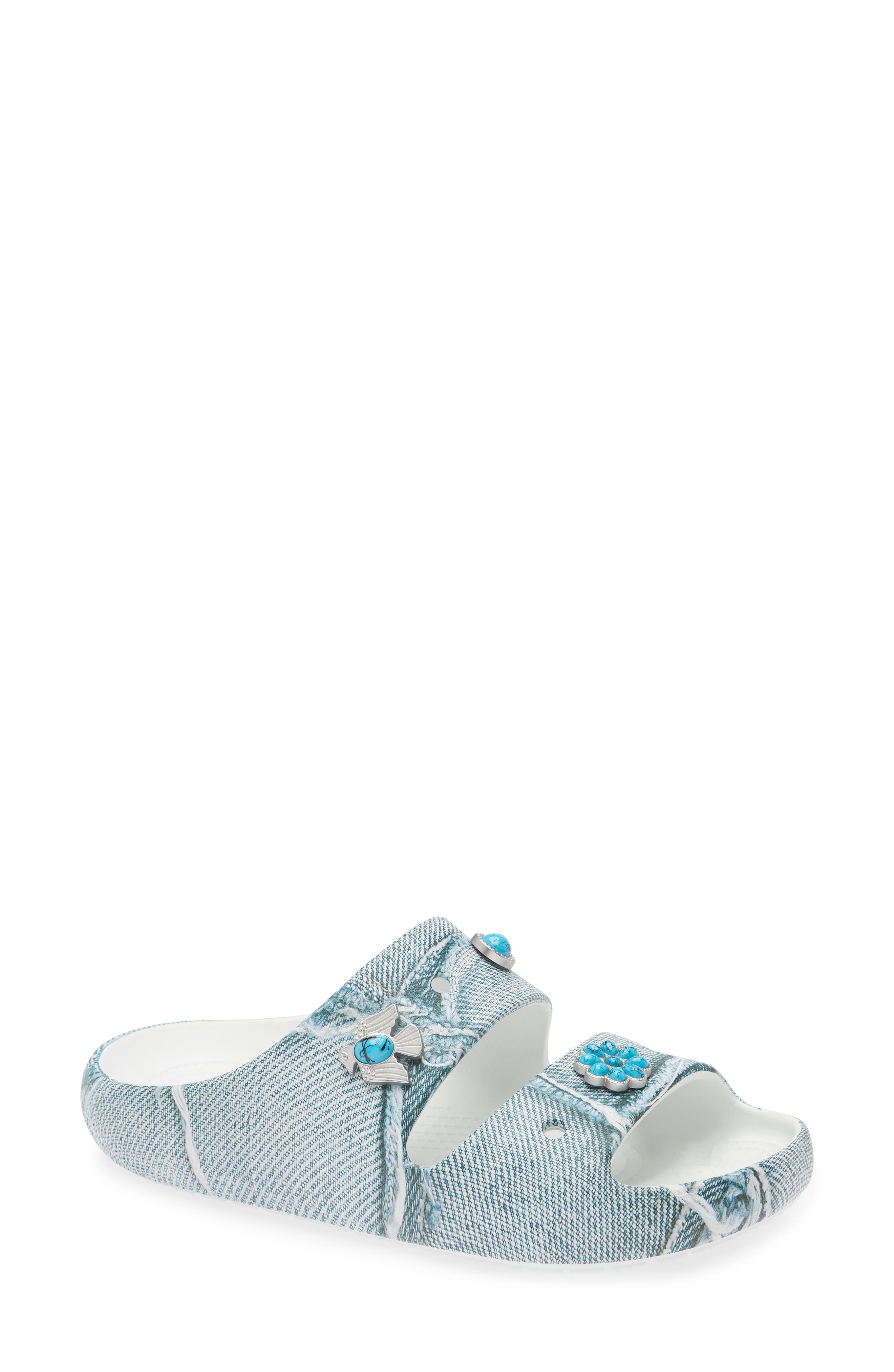 CROCS Gender Inclusive Classic Denim 2.0 Slide Sandal | Nordstromrack