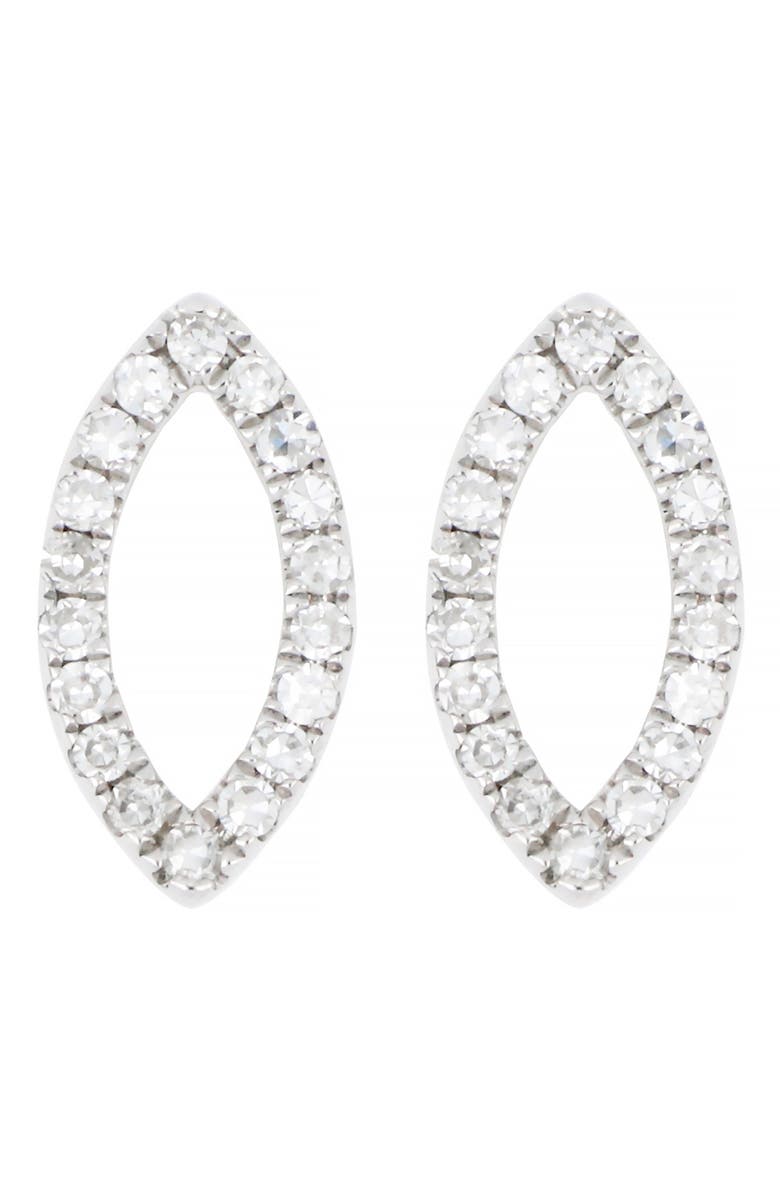 Carrière Jewelry Sterling Silver Pave Diamond Open Marquise Stud ...