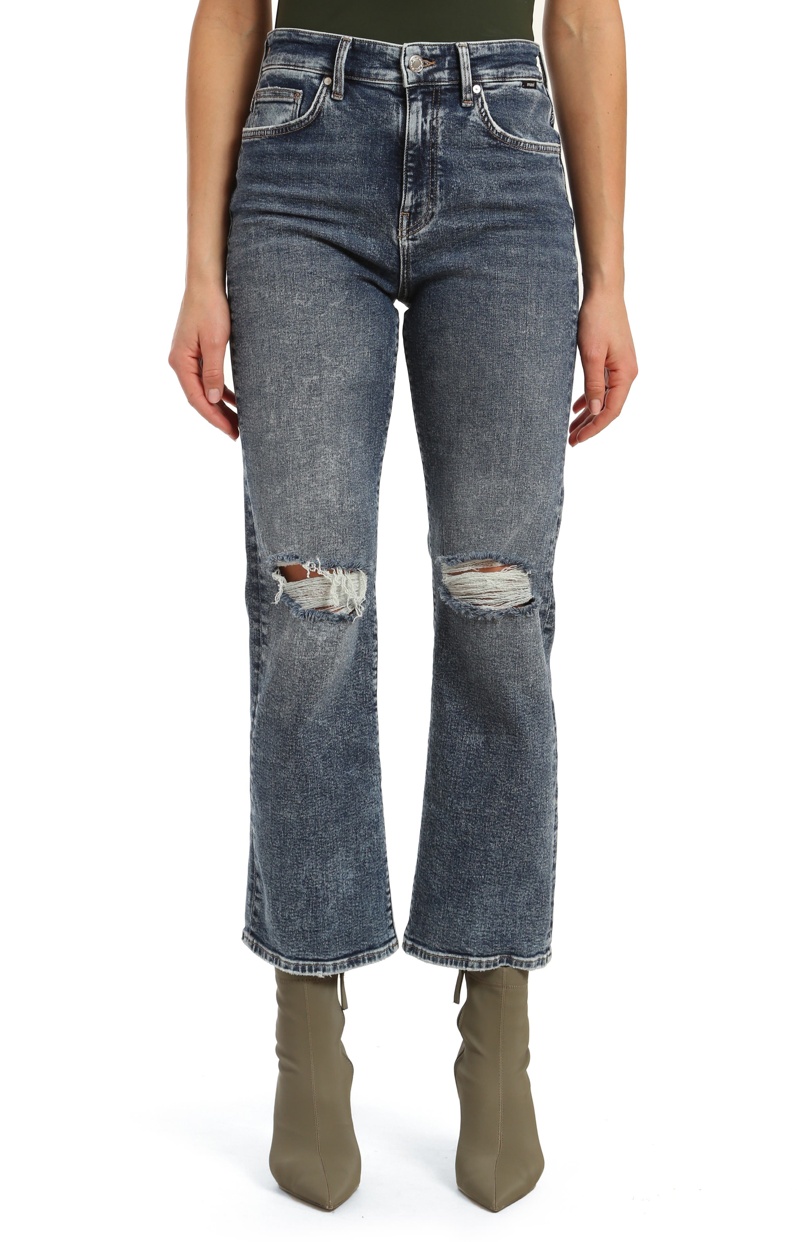 Mavi Jeans Barcelona High Waist Ripped Crop Jeans | Nordstromrack
