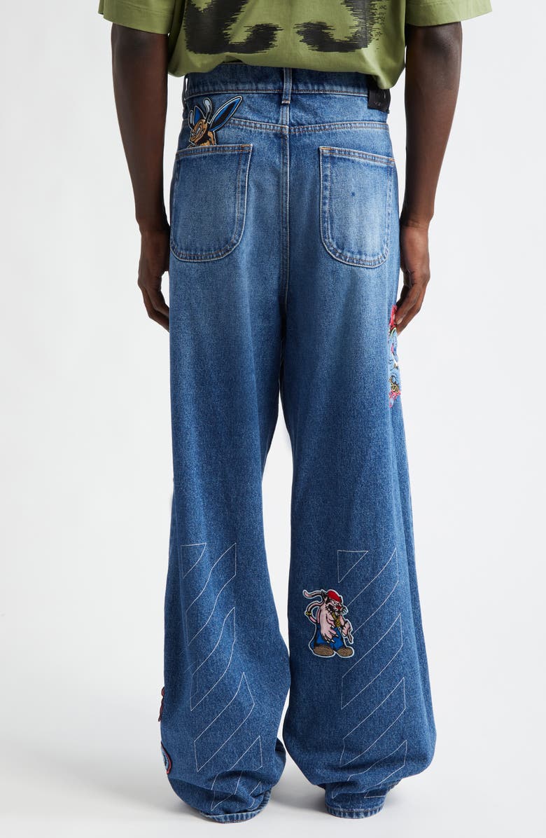 Off-White Character Patch Diag Straight Leg Jeans | Nordstromrack