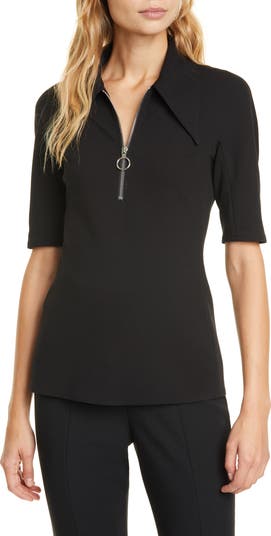Tibi Structured Crepe Zip Top | Nordstrom