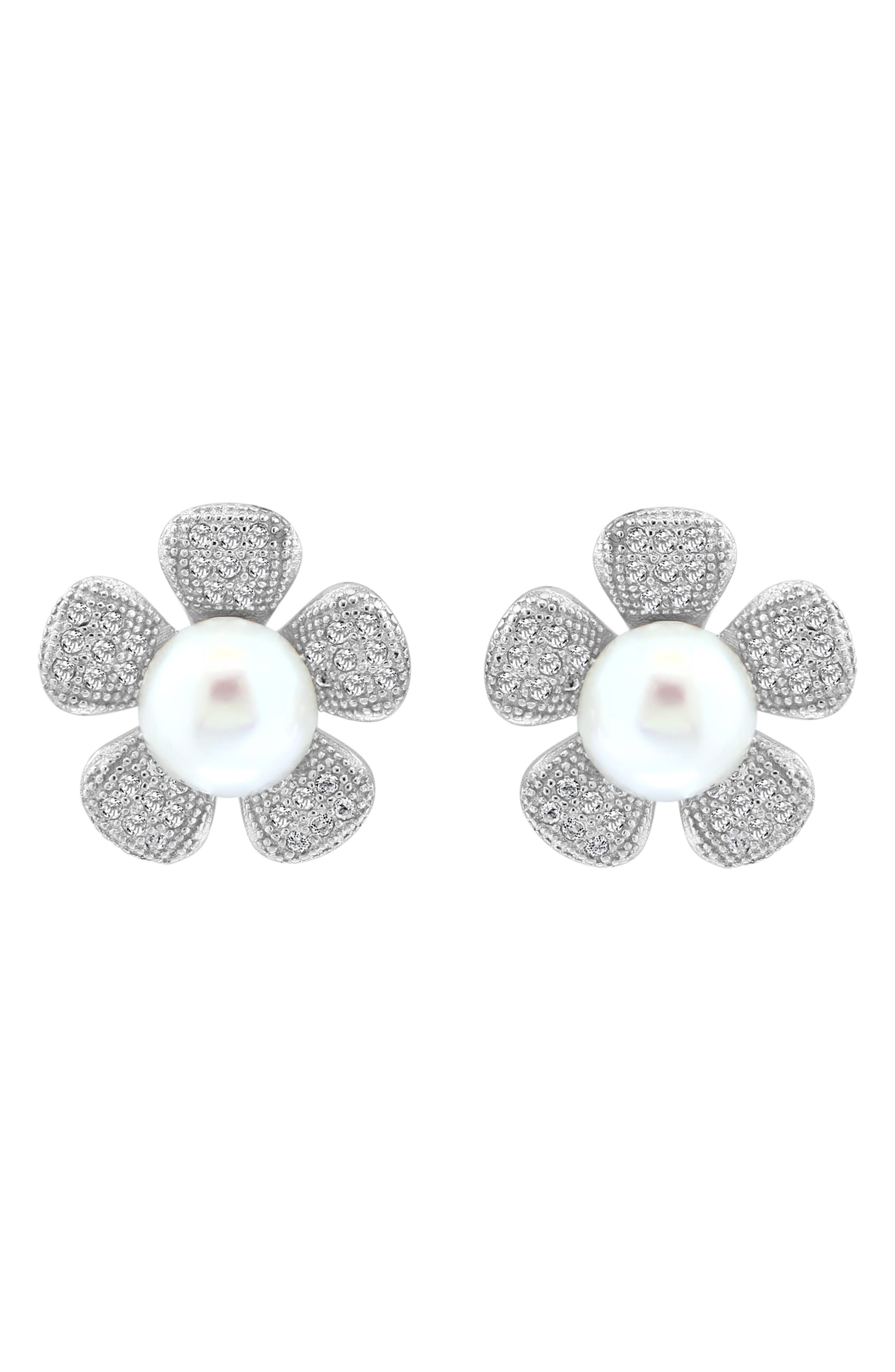 EFFY White Topaz Stone Flower Stud Earrings | Nordstromrack