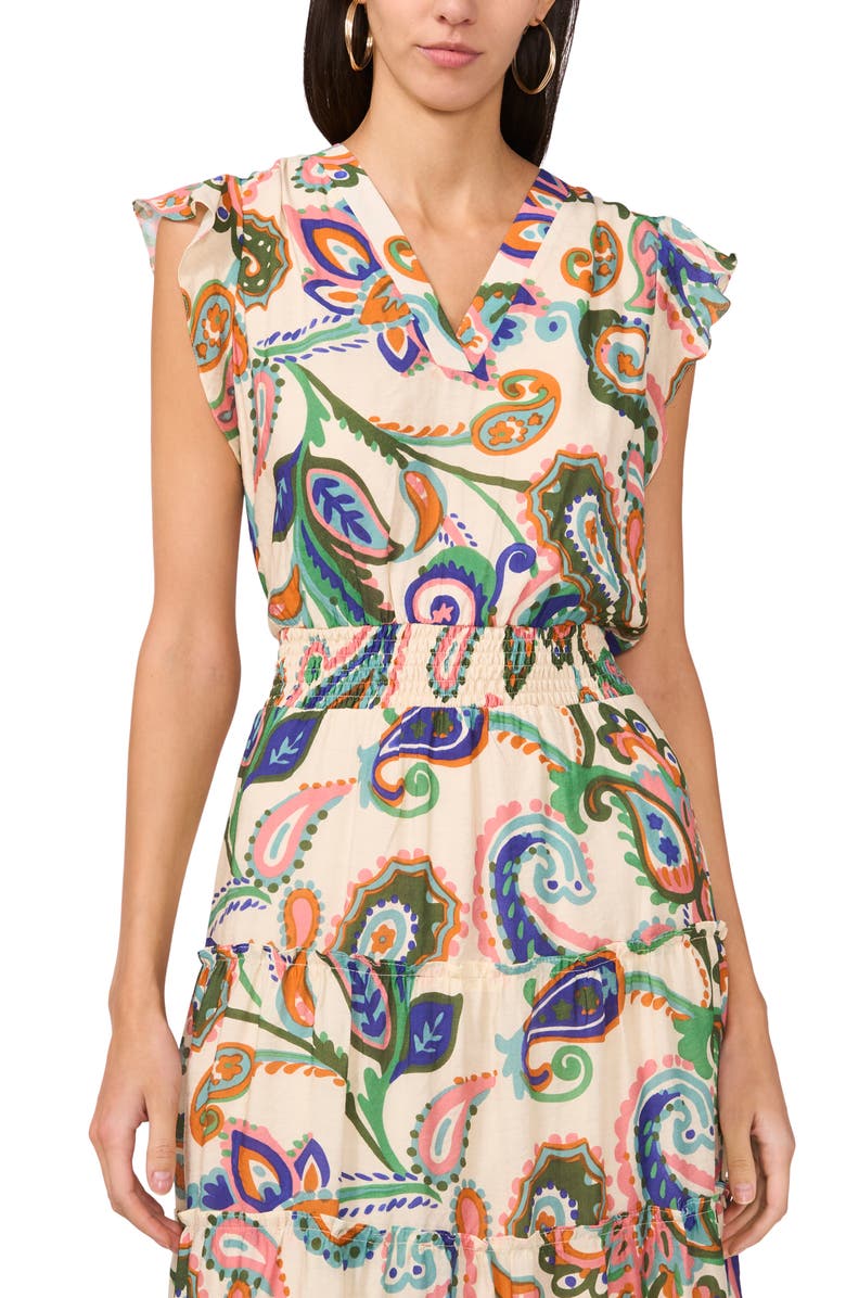 Halogen® Flutter Sleeve Tiered Maxi Dress | Nordstromrack
