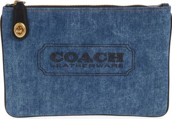 COACH Logo Turnlock Denim Pouch | Nordstrom