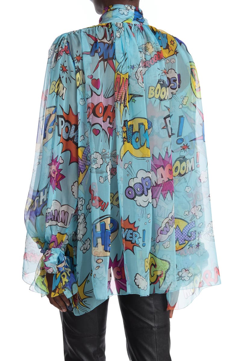 Dolce&Gabbana Silk Comic Print Blouse | Nordstromrack