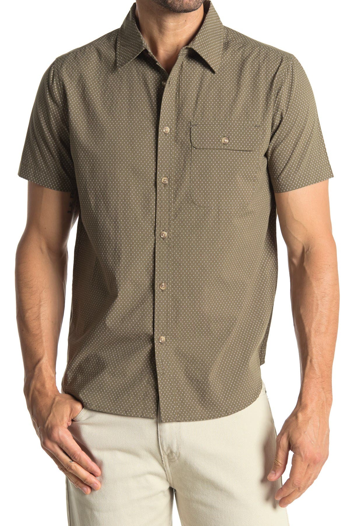 Bridge & Burn Marten Pin Dot Short Sleeve Shirt | Nordstromrack