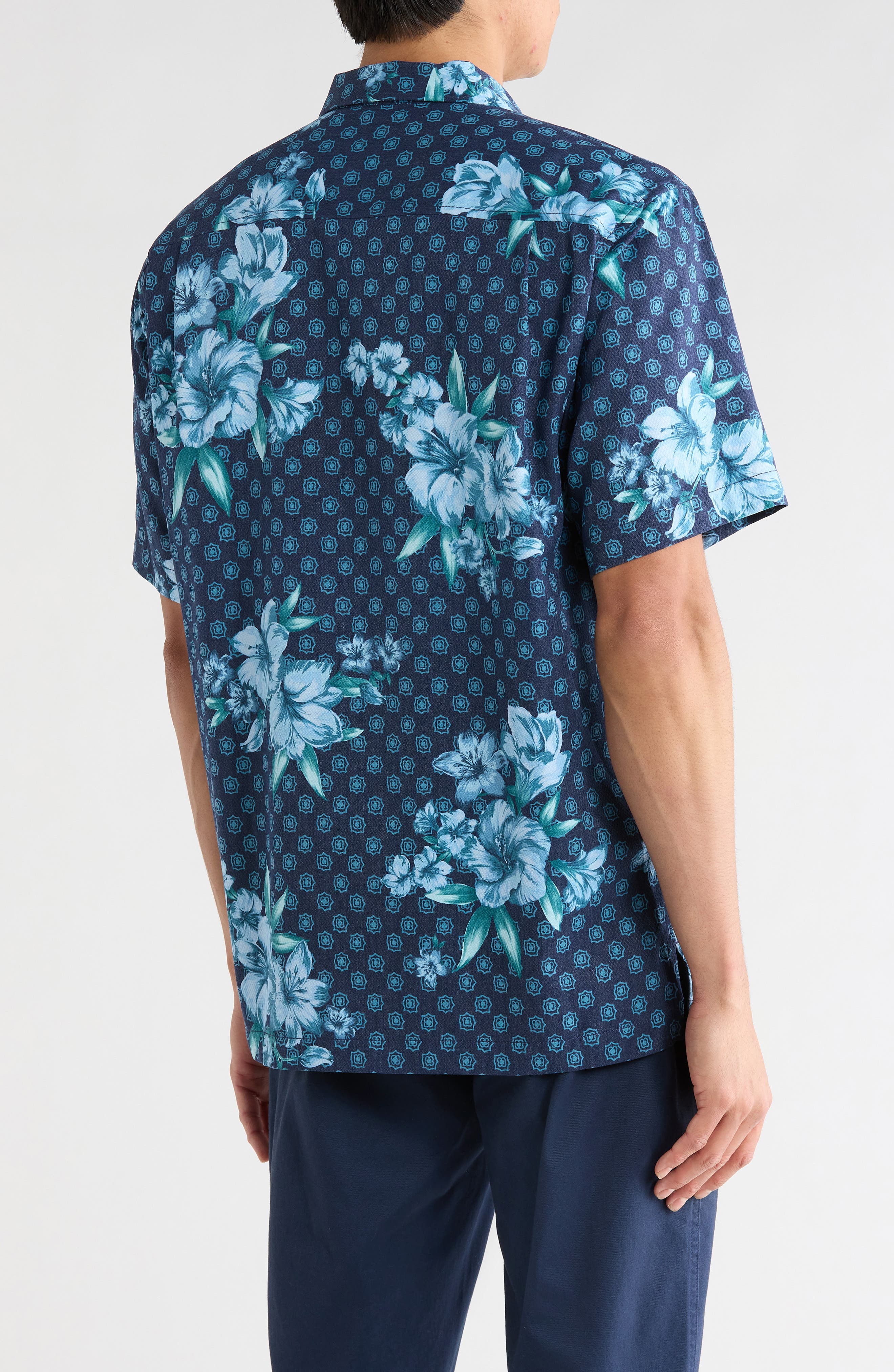 Tommy Bahama Medallion Blooms Short Sleeve Silk Button-Up Shirt ...