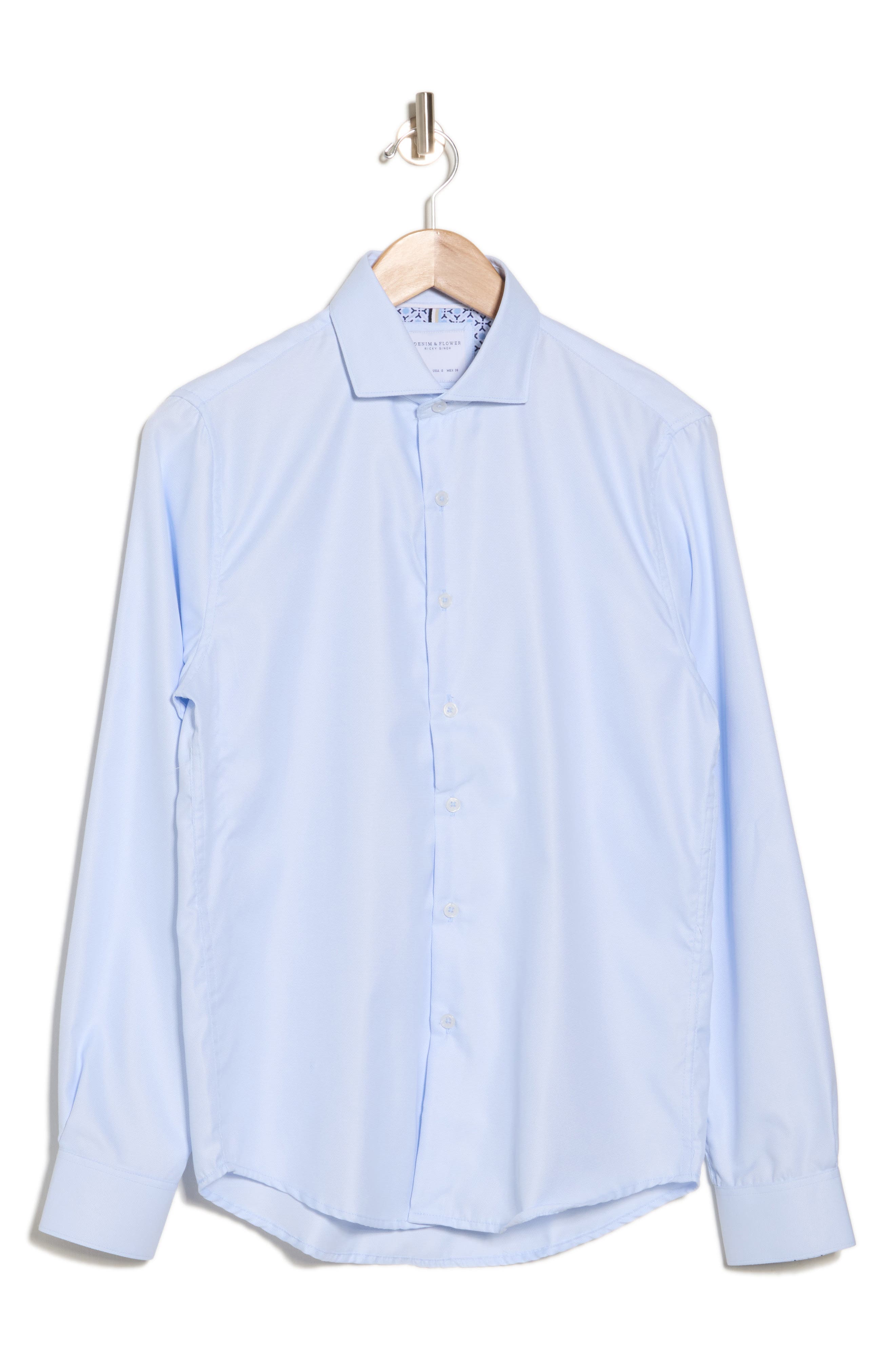 DENIM AND FLOWER Solid Dobby Button-Up Shirt | Nordstromrack