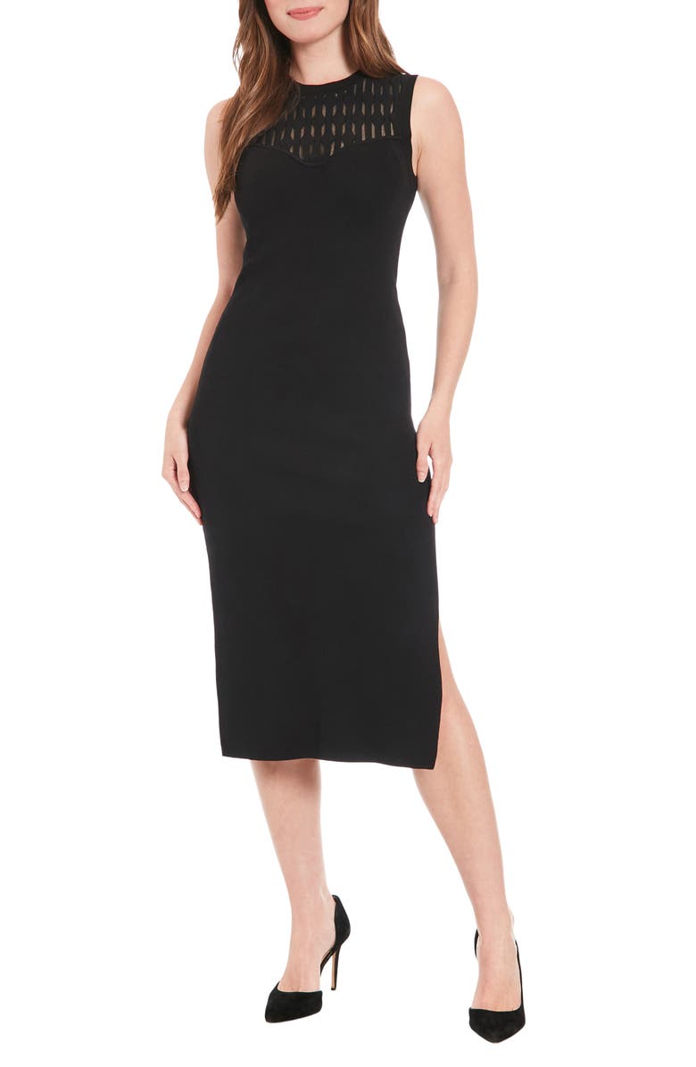 London Times Illusion Yoke Sleeveless Midi Sweater Dress | Nordstromrack