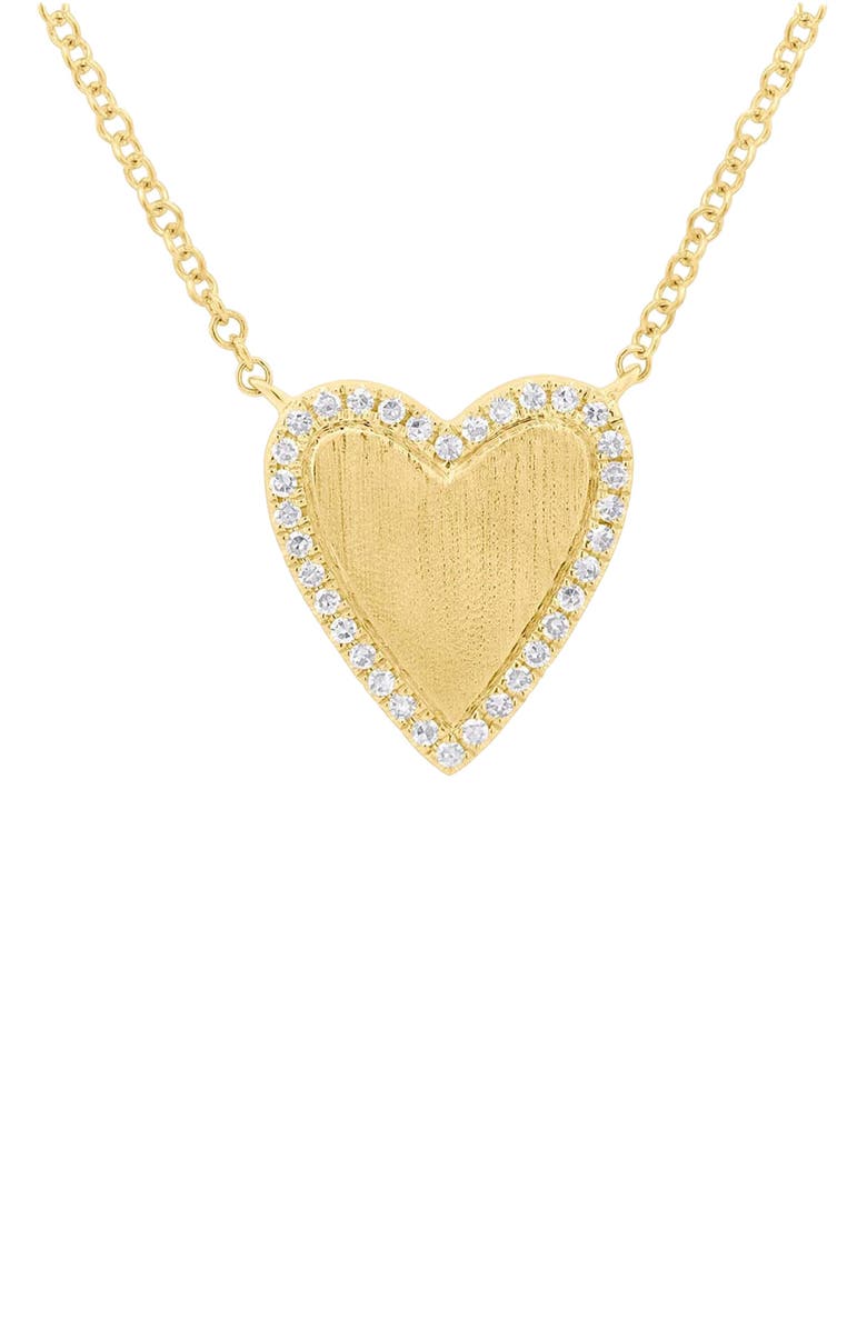 RON HAMI 14K Yellow Gold Pavé Diamond Heart Necklace - 0.09 ctw ...