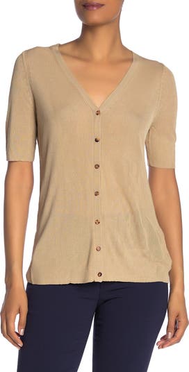 Lafayette 148 New York Fitted Ribbed Knit Cardigan | Nordstromrack
