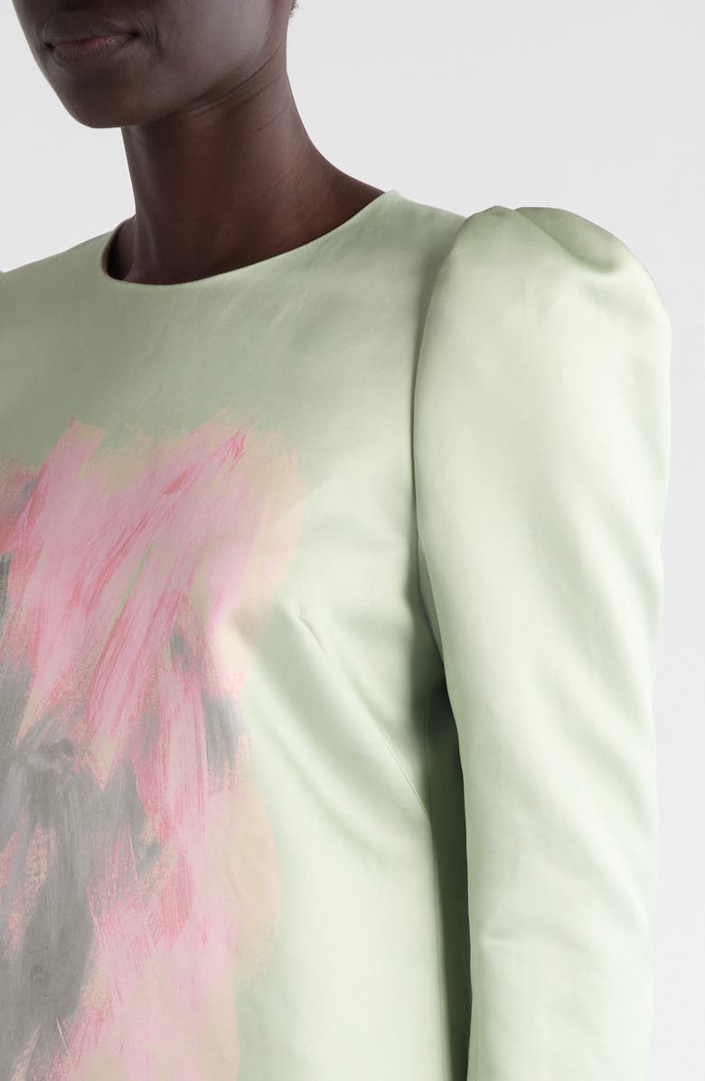 Dries Van Noten Duffy Brushstroke Print Long Sleeve Cotton & Silk ...