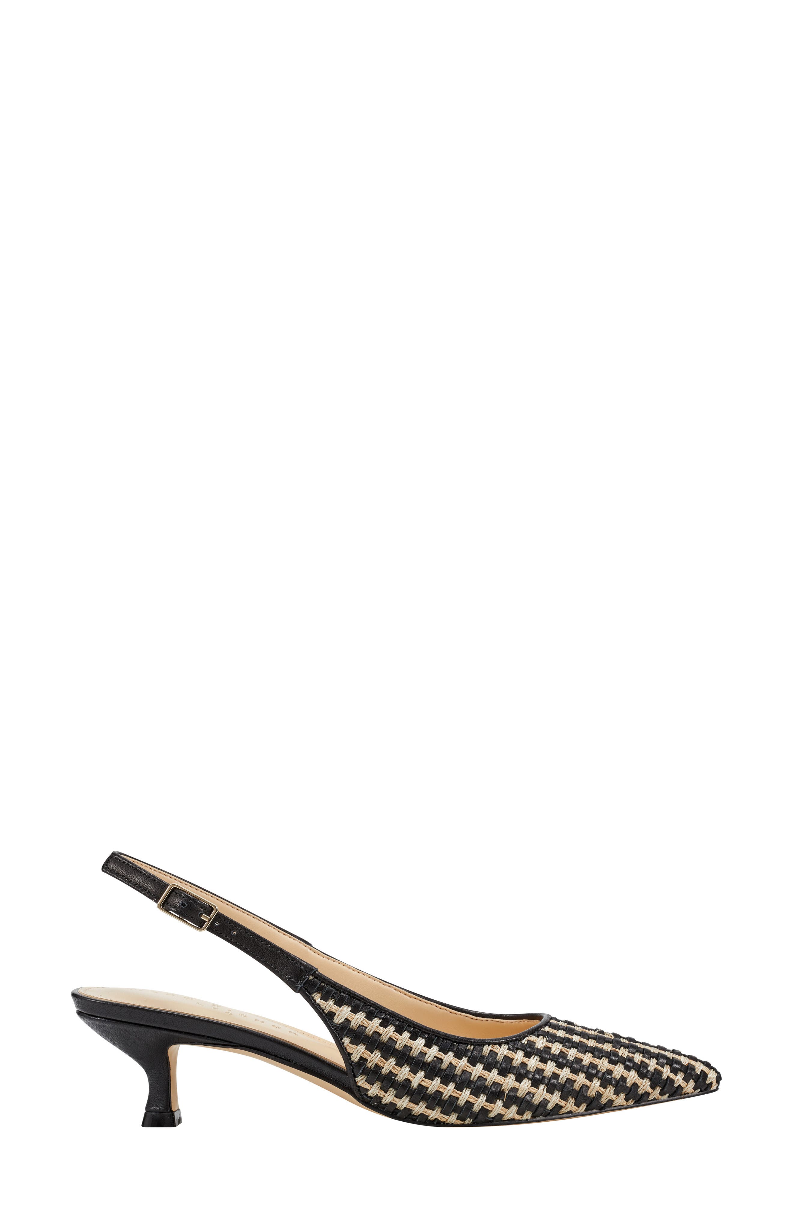Marc Fisher LTD Larysa Pointed Toe Kitten Heel Slingback Pump (Women ...
