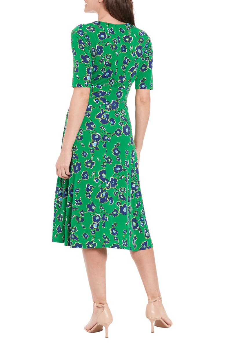 London Times Floral Print Flare Midi Dress | Nordstromrack