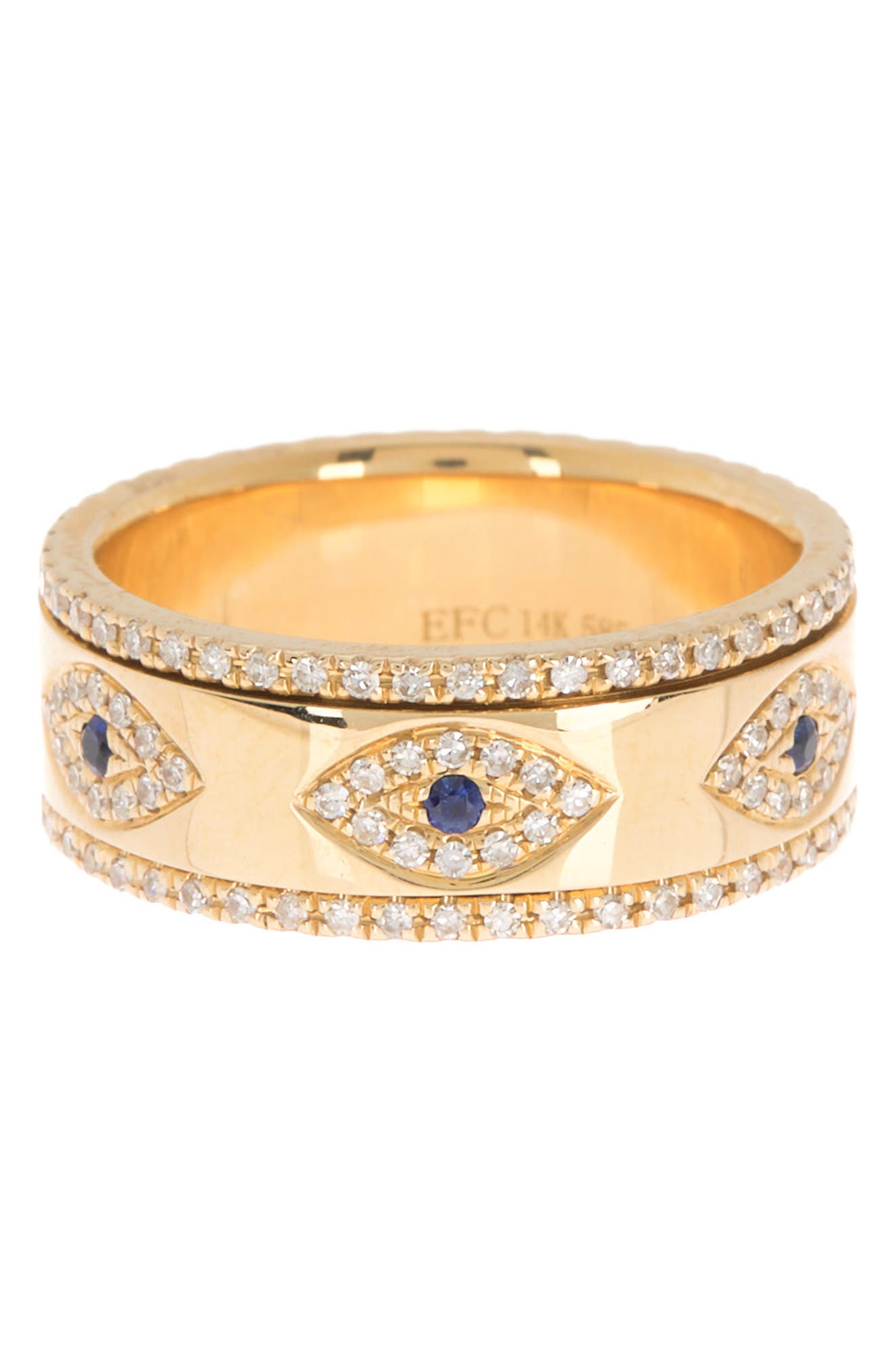EF Collection Multi Diamond Evil Eye Spinning Ring - 0.54 ctw ...