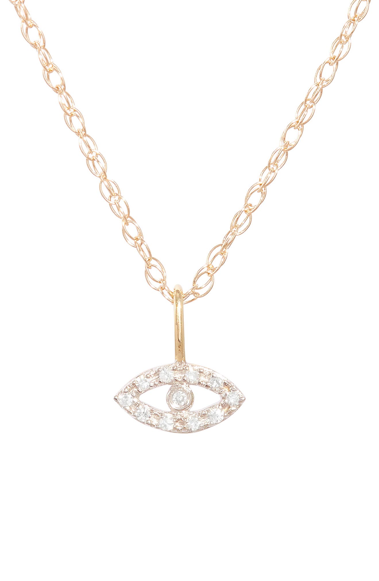 STONE AND STRAND Pavé Diamond Evil Eye Pendant Necklace (Women) | Nordstrom