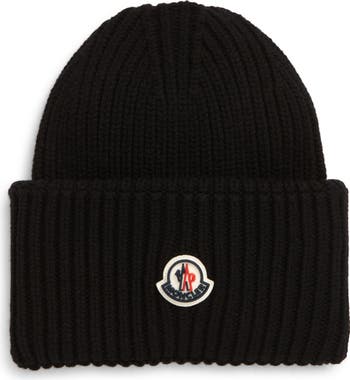 Moncler Logo Patch Wool & Cashmere Beanie | Nordstrom