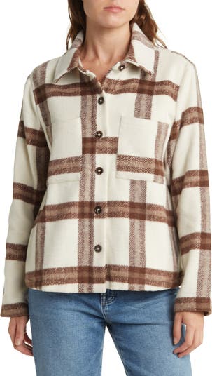 MELLODAY Plaid Hip Length Shacket | Nordstromrack