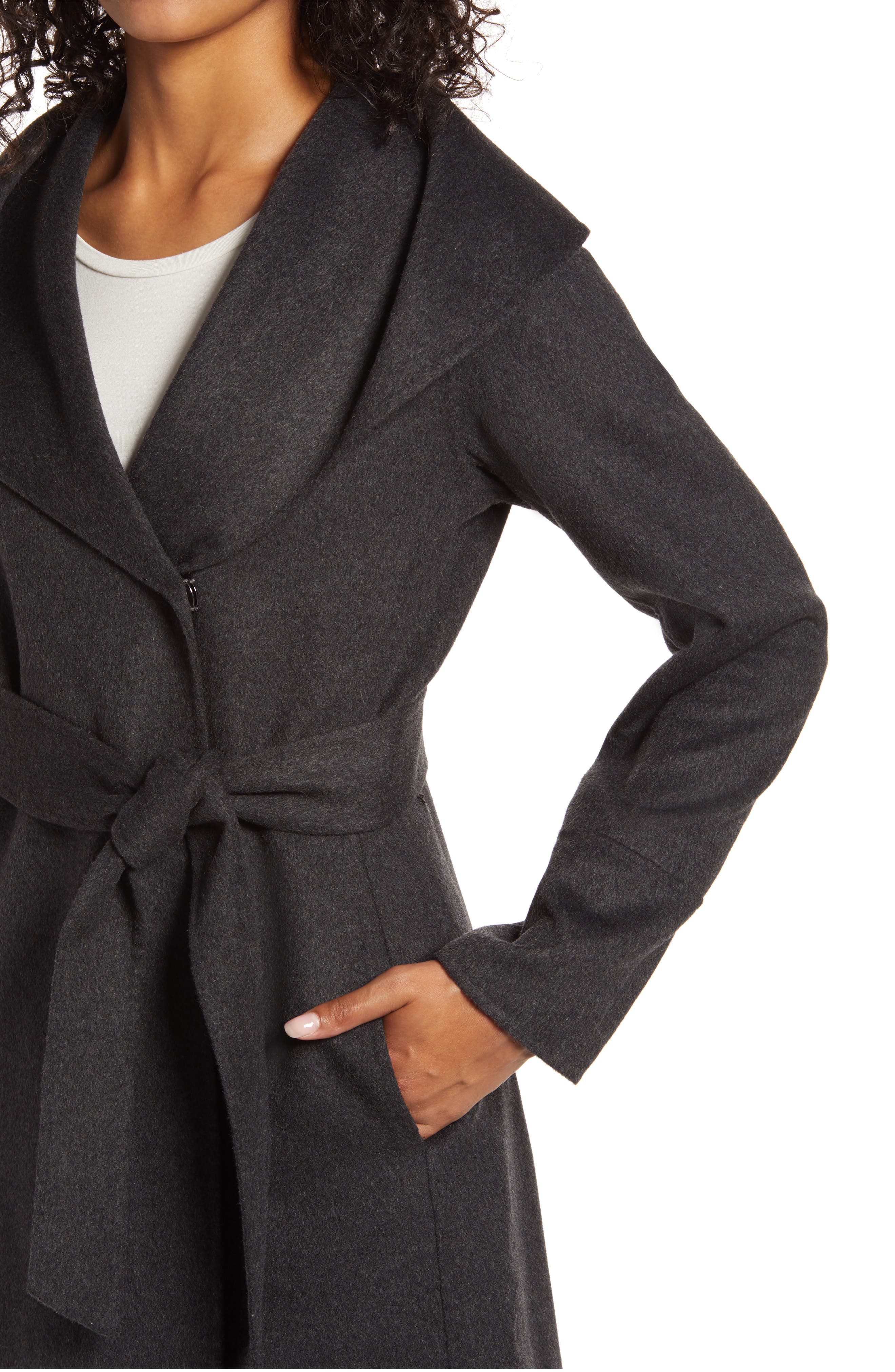 Kenneth Cole New York Shawl Collar Wool Blend Wrap Coat | Nordstrom