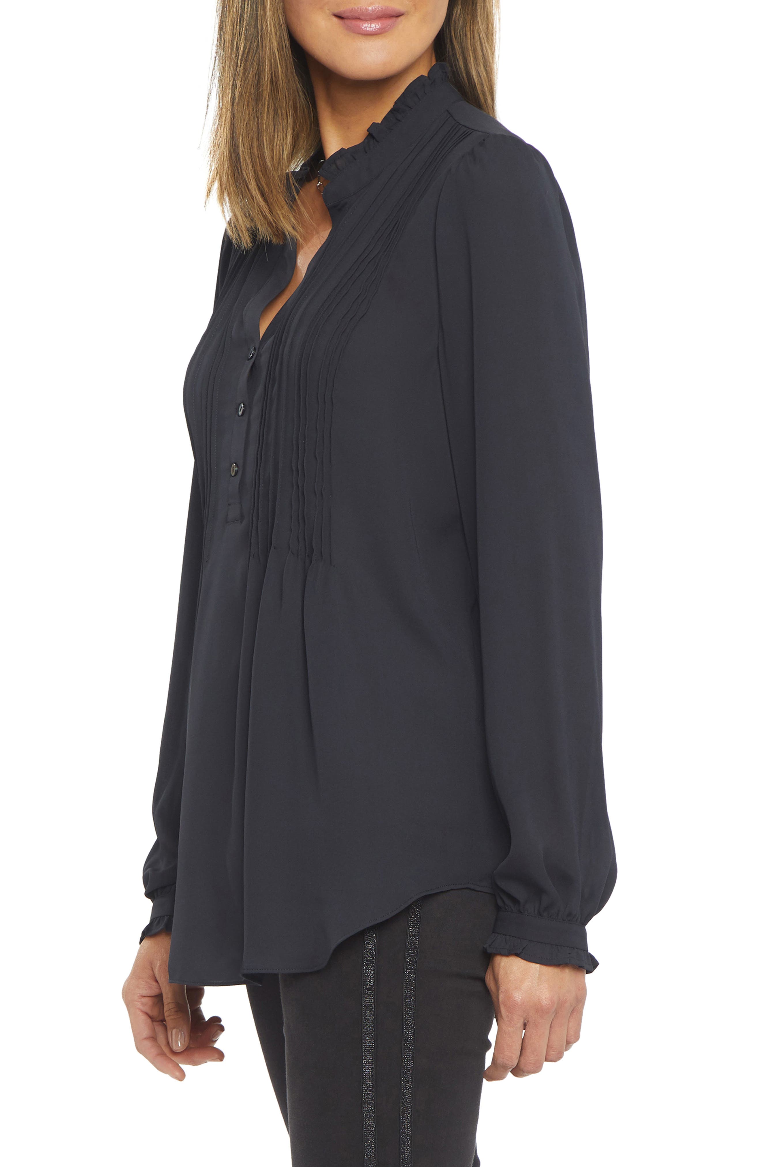 NYDJ Pleated Yoke Long Sleeve Peasant Blouse | Nordstromrack