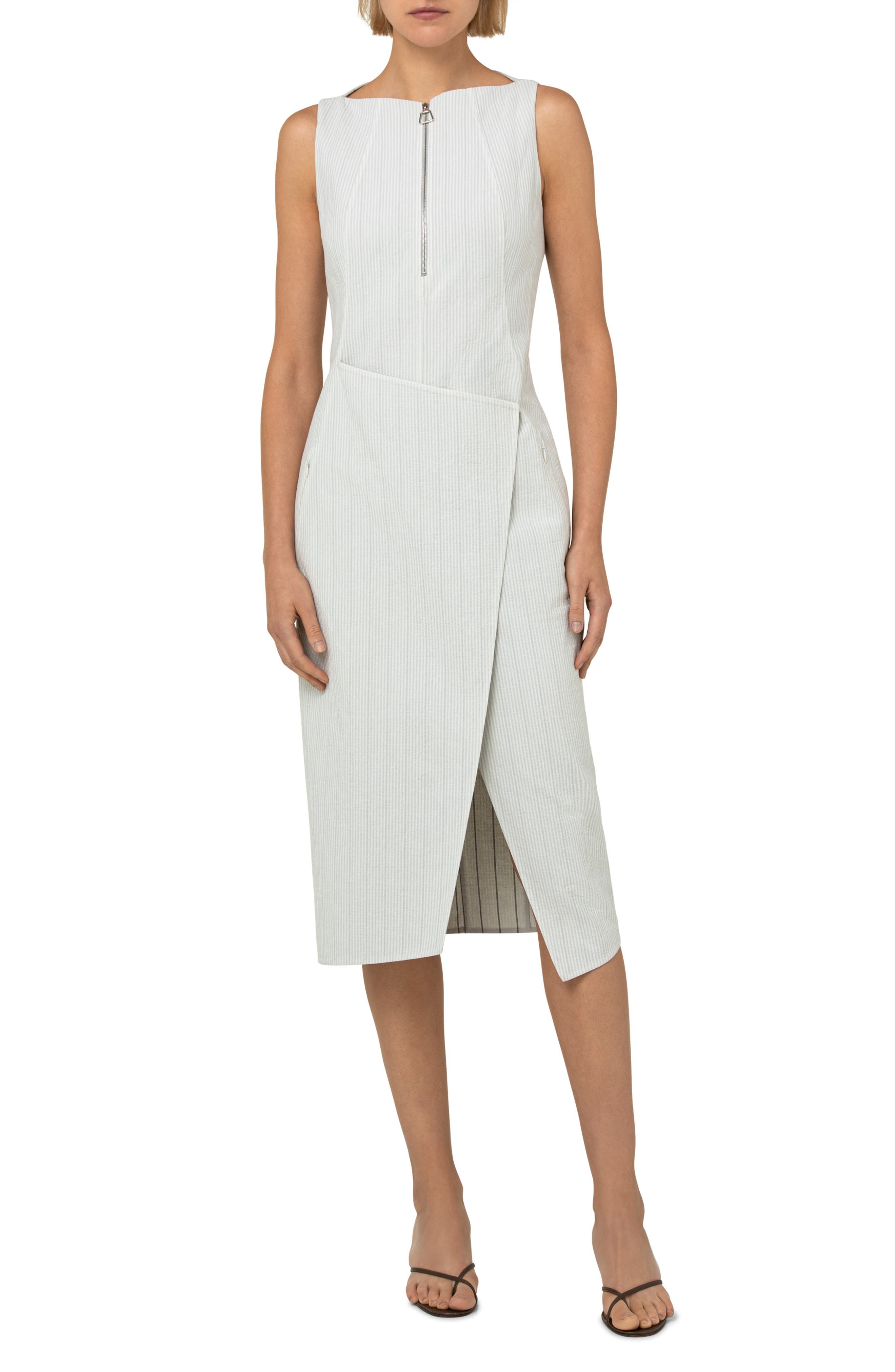 Akris Stripe Cotton & Silk Apron Dress | Nordstrom