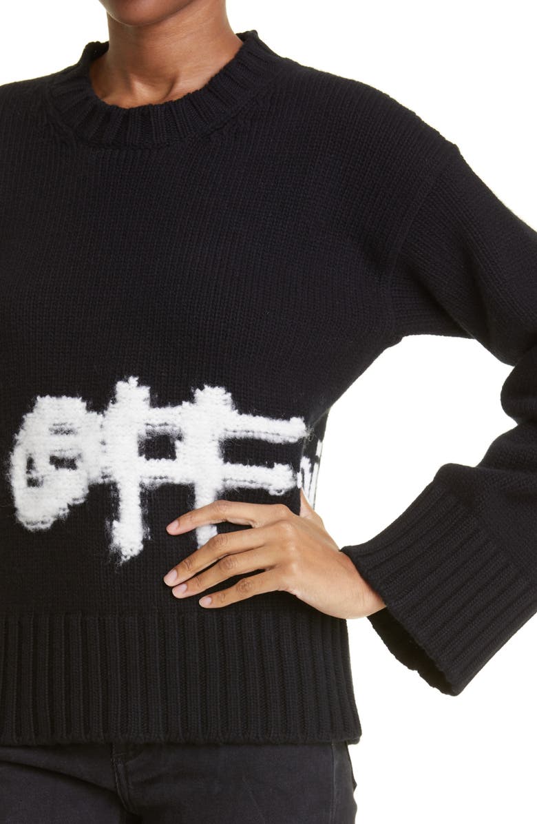 Off-White Women's Intarsia Spray Paint Logo Wool Blend Sweater | Nordstrom