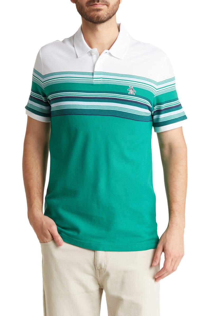Original Penguin Engineered Chest Stripe Piqué Cotton Polo | Nordstromrack