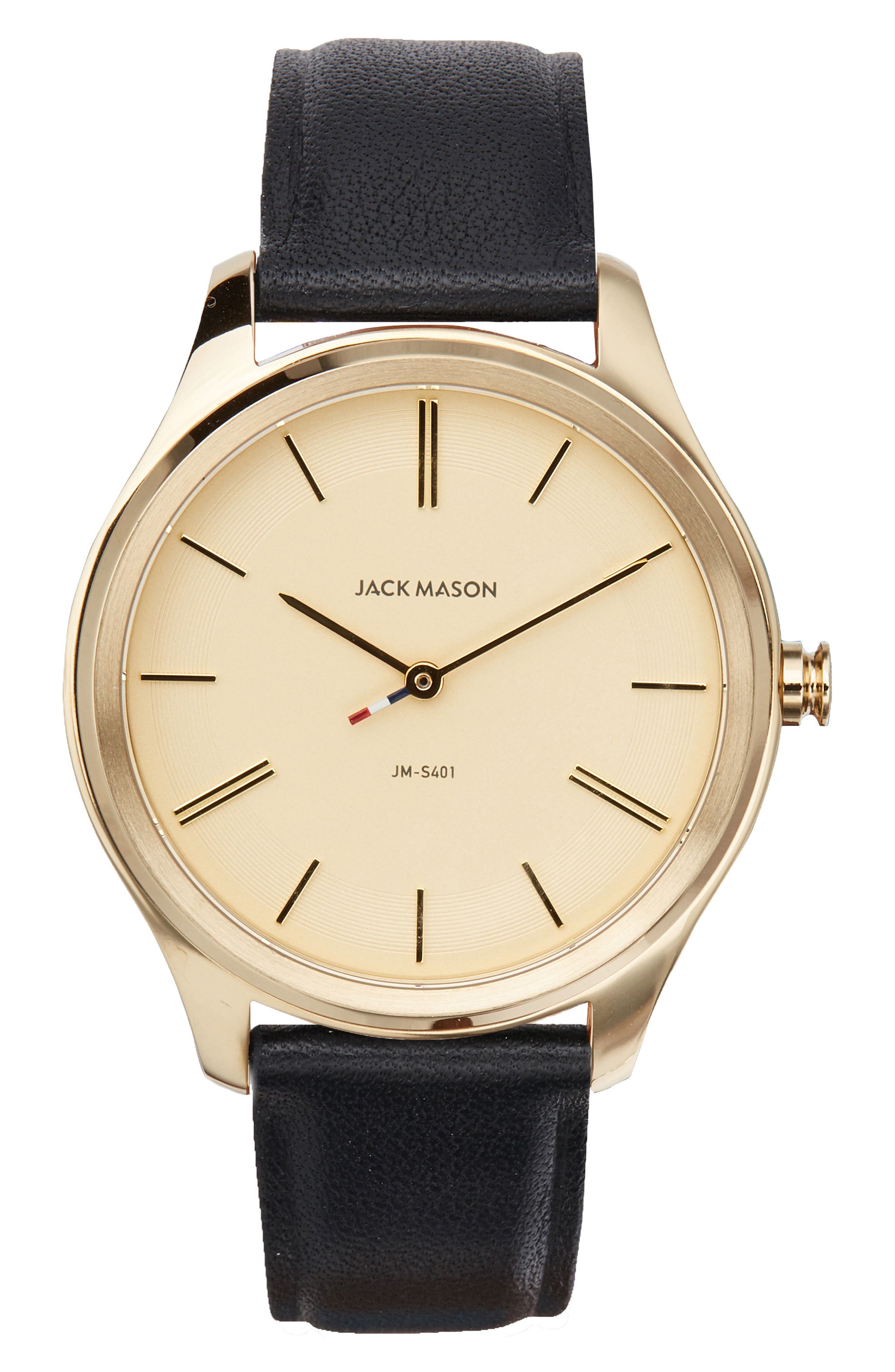 Jack Mason Slim Leather Strap Watch, 38mm | Nordstrom