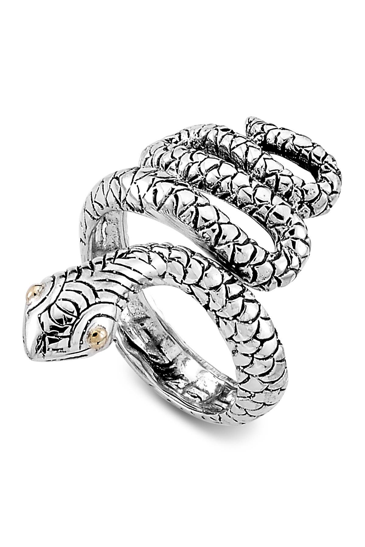 SAMUEL B. Sterling Silver & 18K Gold Snake Wrap Ring | Nordstromrack