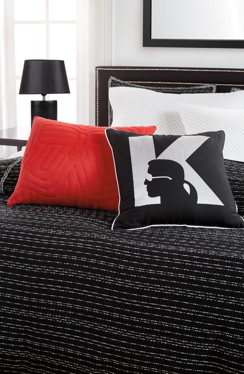 KARL LAGERFELD PARIS Silhouette Metallic Logo Accent Pillow | Nordstrom