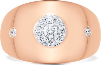 Sara Weinstock Aurora Illusion Round Diamond Signet Ring | Nordstrom