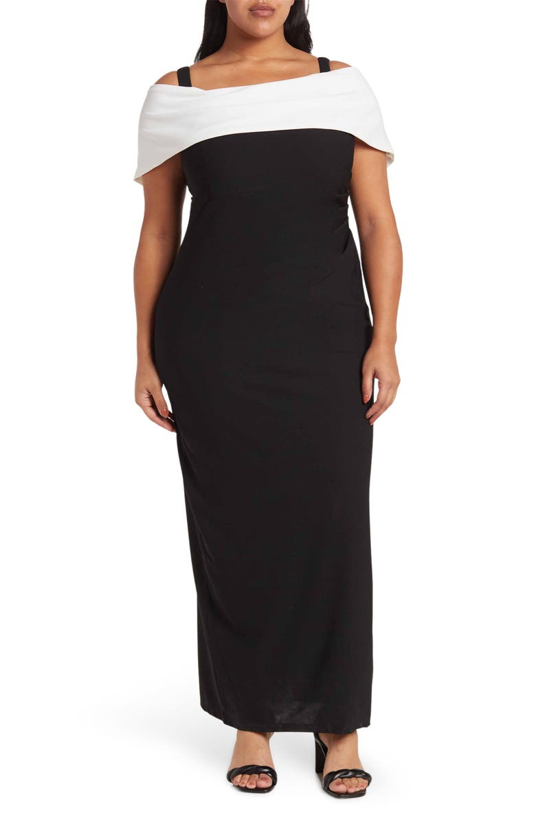 Marina Color Block Column Gown | Nordstromrack