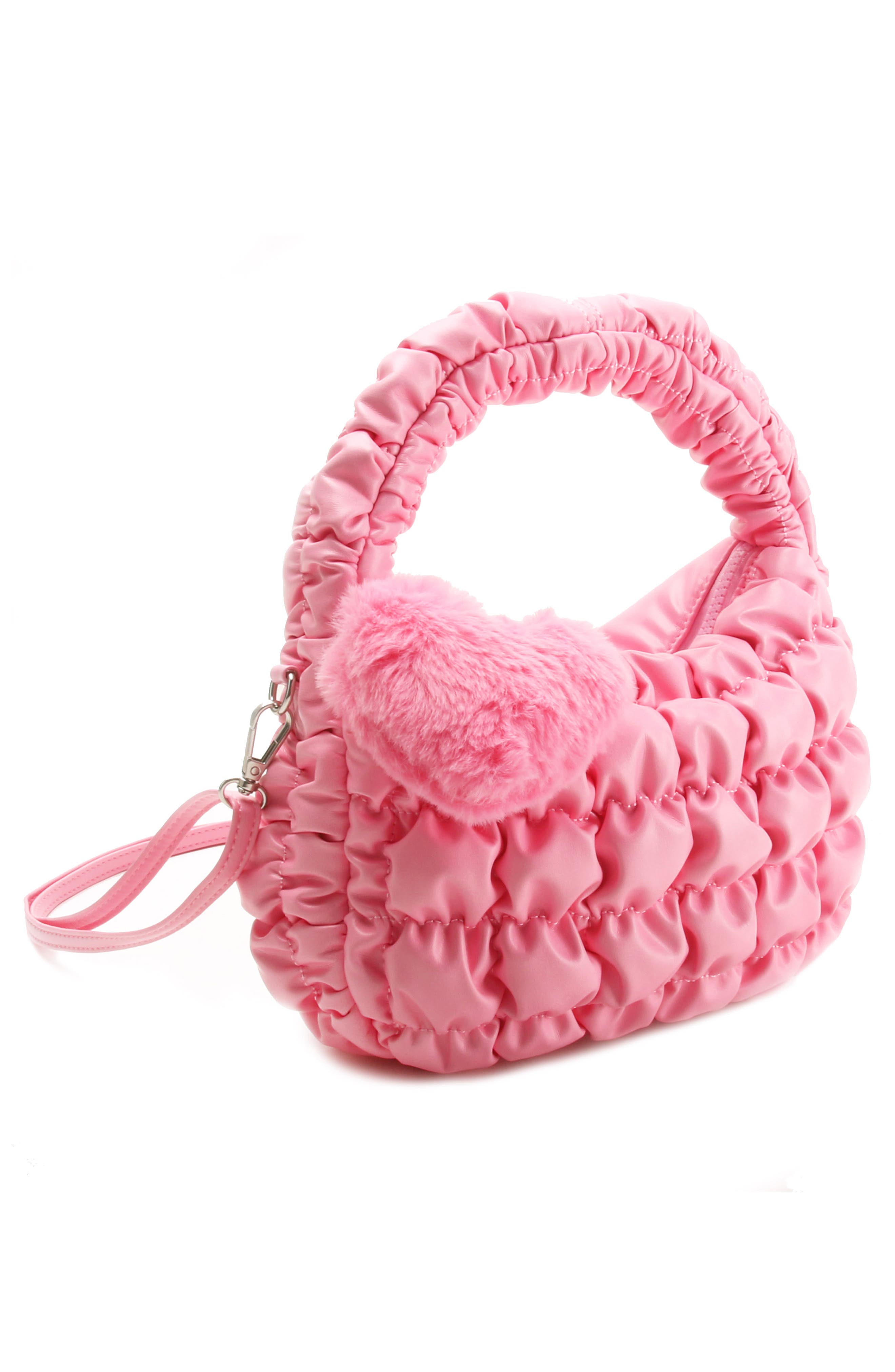 OMG Accessories Kids' Heart Charm Scrunch Crossbody Bag | Nordstromrack
