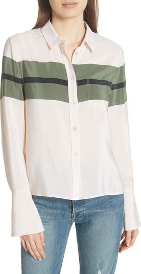 Equipment Huntley Stripe Block Silk Blouse | Nordstrom