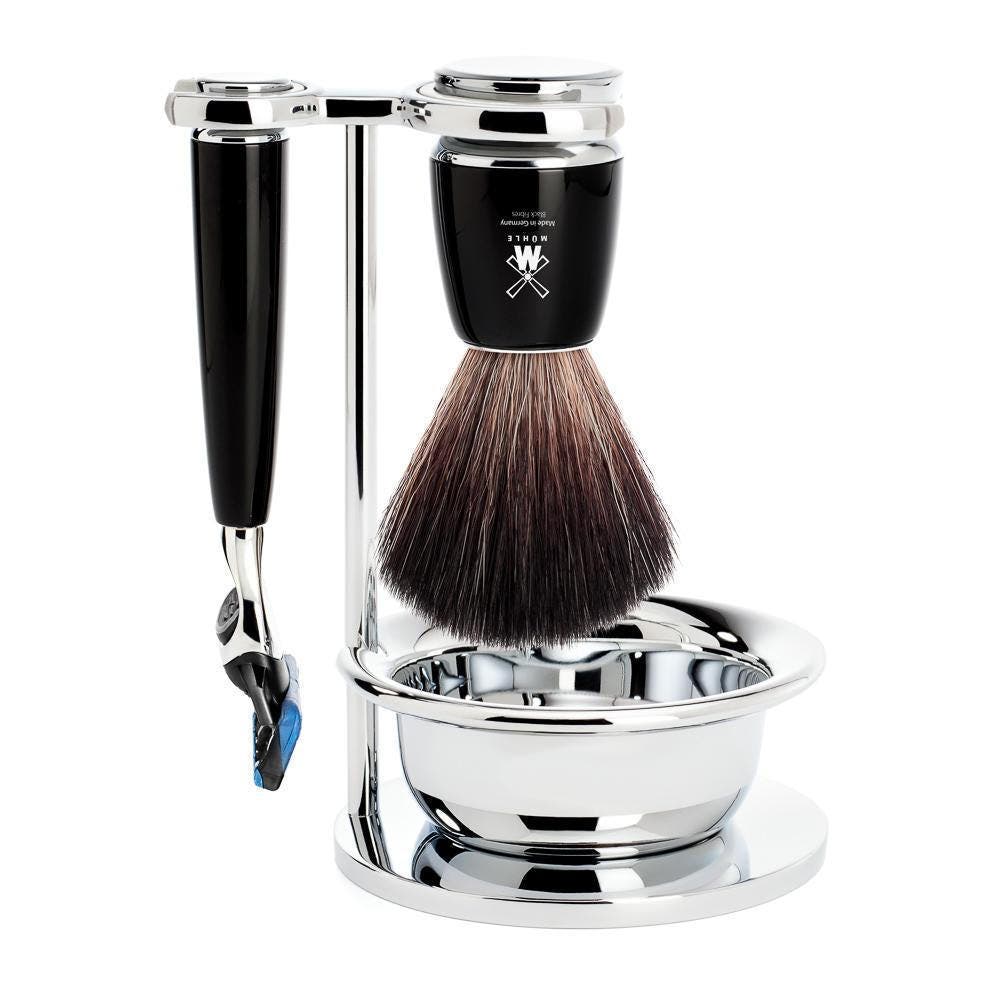 MÜHLE Rytmo Black 4-Piece Black Fiber & Fusion Shaving Set | Nordstrom