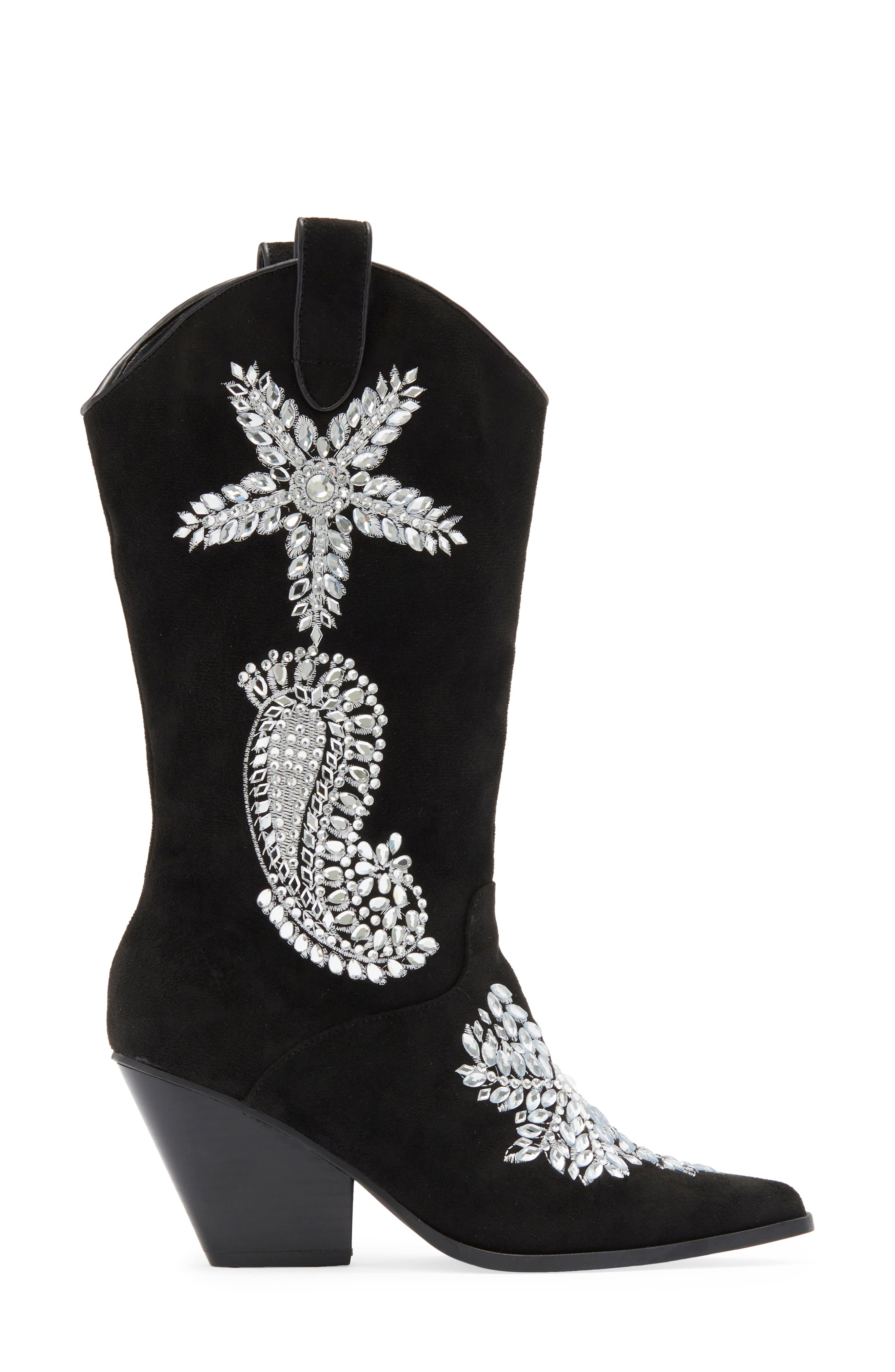 CAPE ROBBIN Vivianne Crystal Embellished Western Boot (Women ...