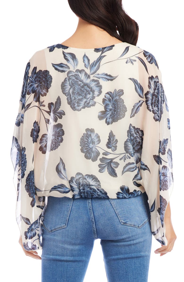 Karen Kane Floral Blouson Scarf Top | Nordstromrack