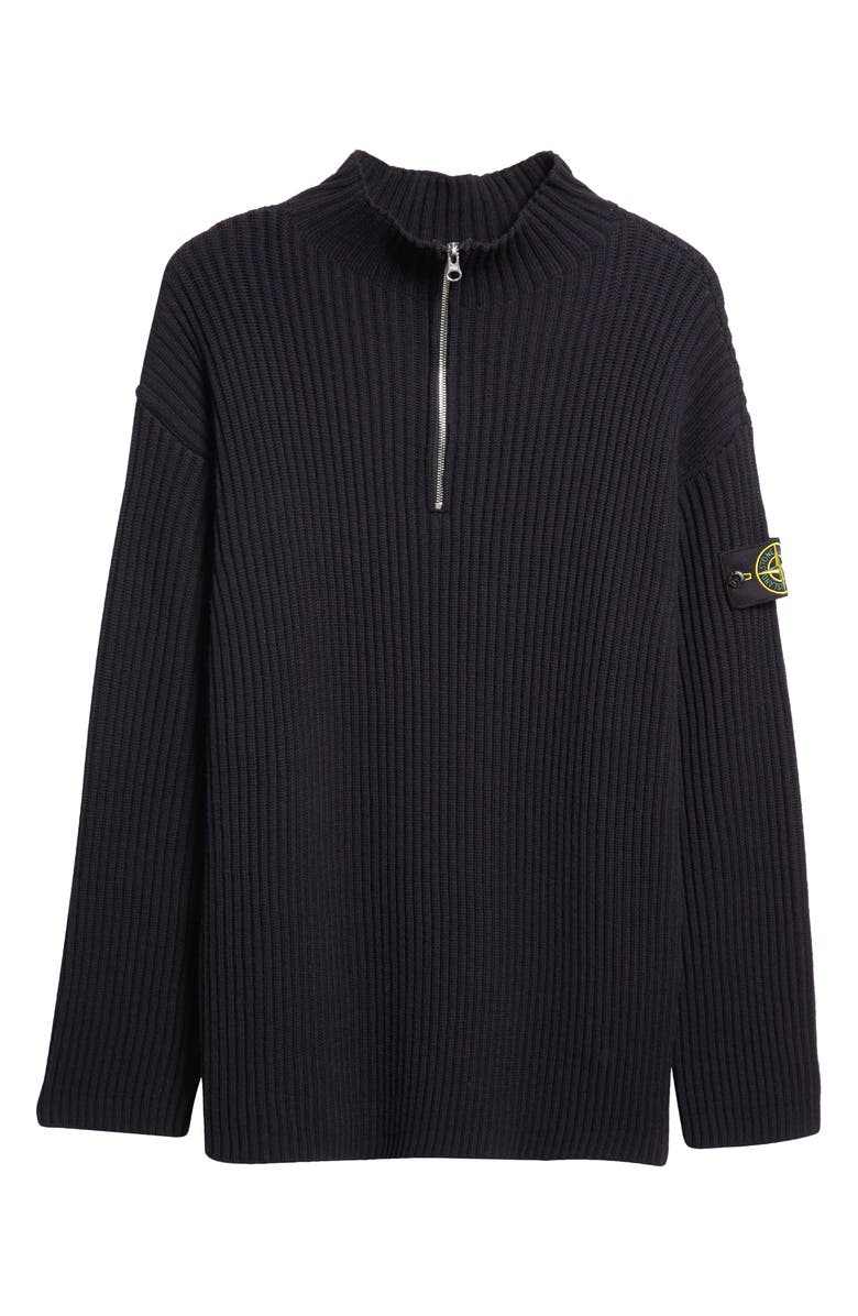Stone Island Wool Rib Quarter Zip Sweater | Nordstromrack