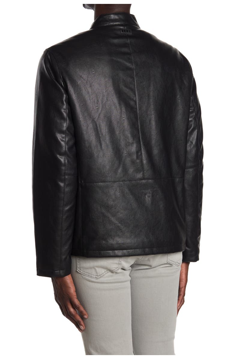 DKNY Faux Leather Stand Collar Jacket | Nordstromrack
