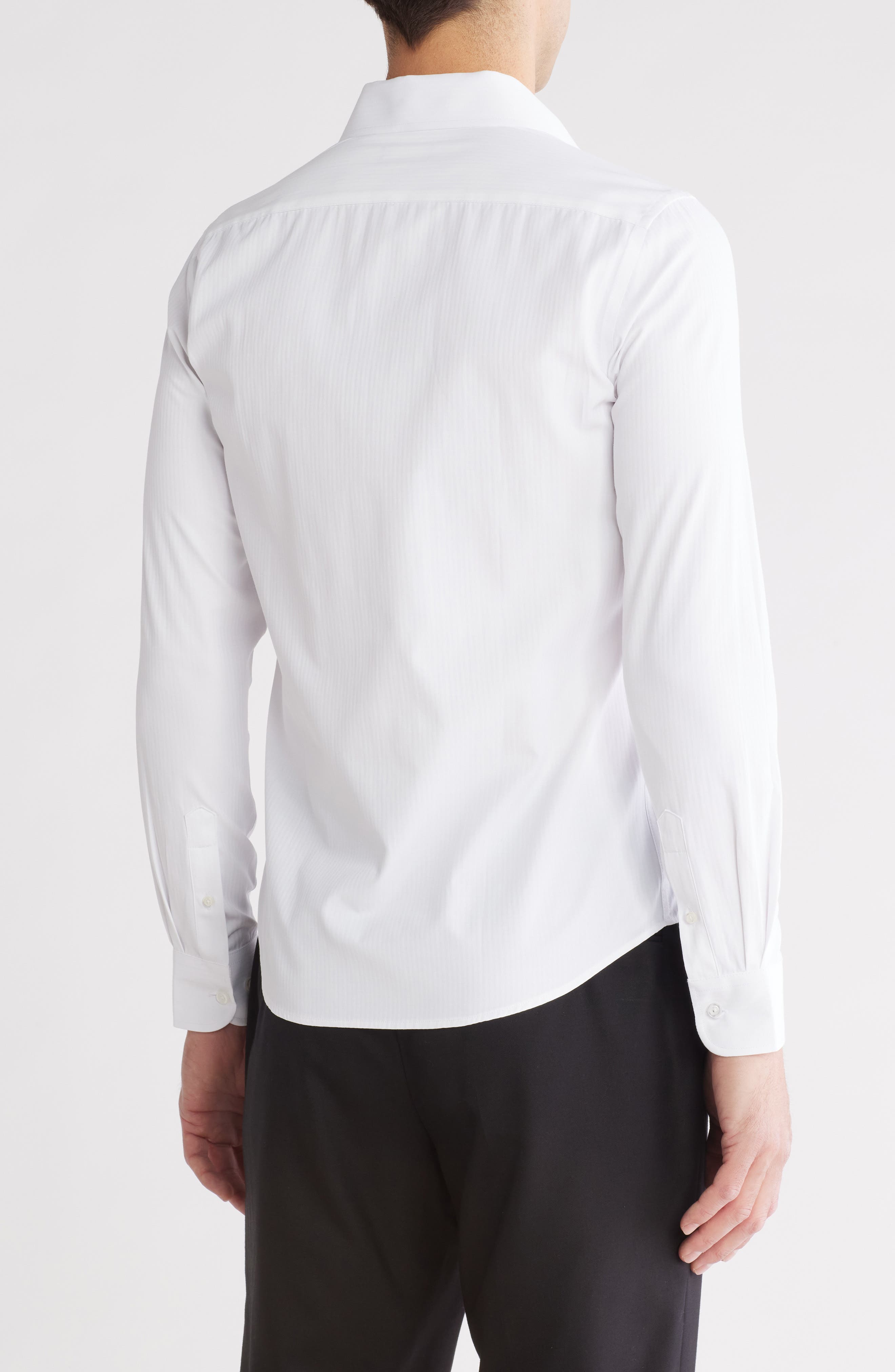 ZANETTI Girona Fine Line Trim Fit Dress Shirt | Nordstromrack