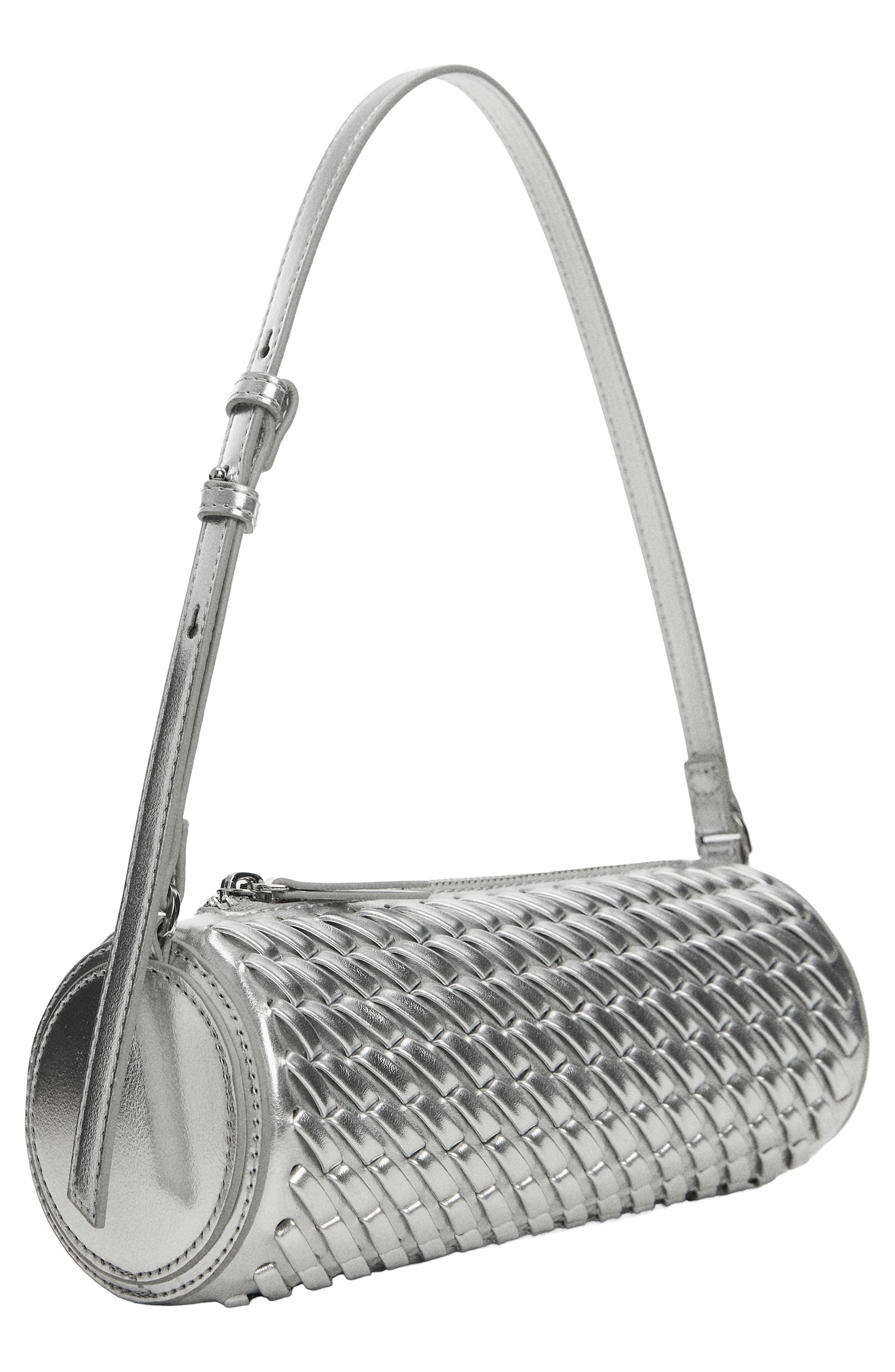 MANGO Lattice Effect Cylindrical Shoulder Bag | Nordstrom